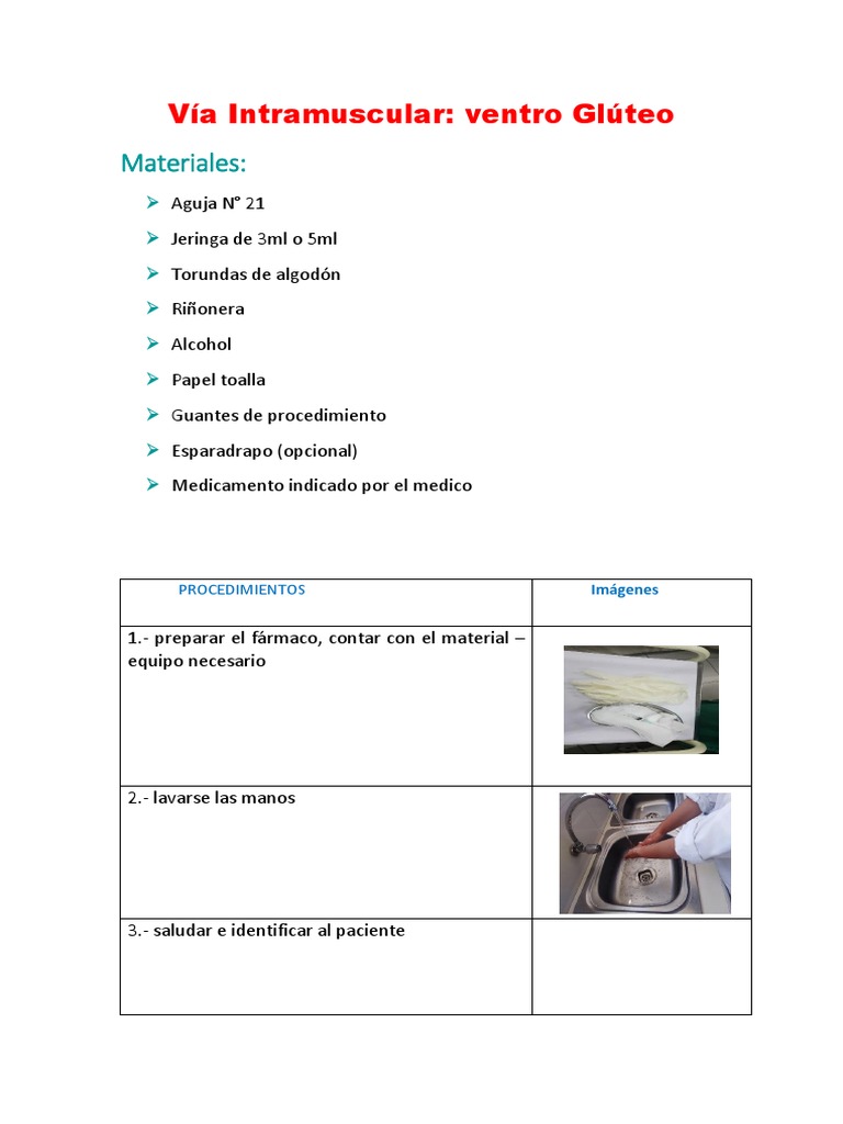 Vía Intramuscular Ventro Glúteo | PDF