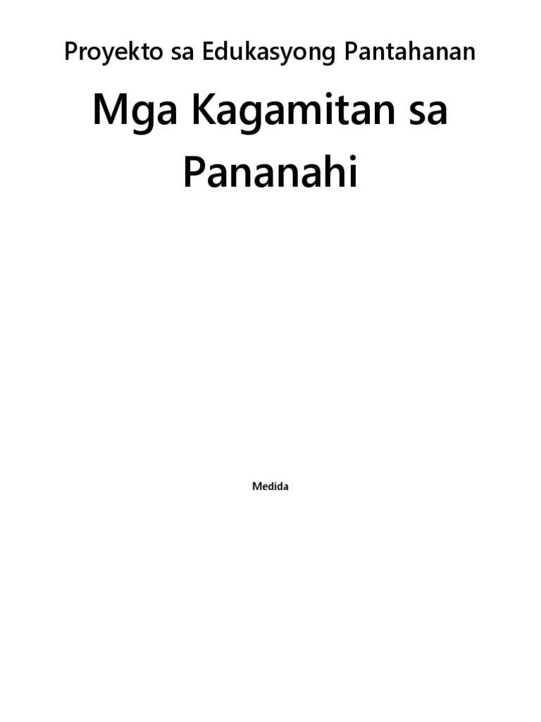 Mga Kagamitan Sa Pananahi Filipino | PDF