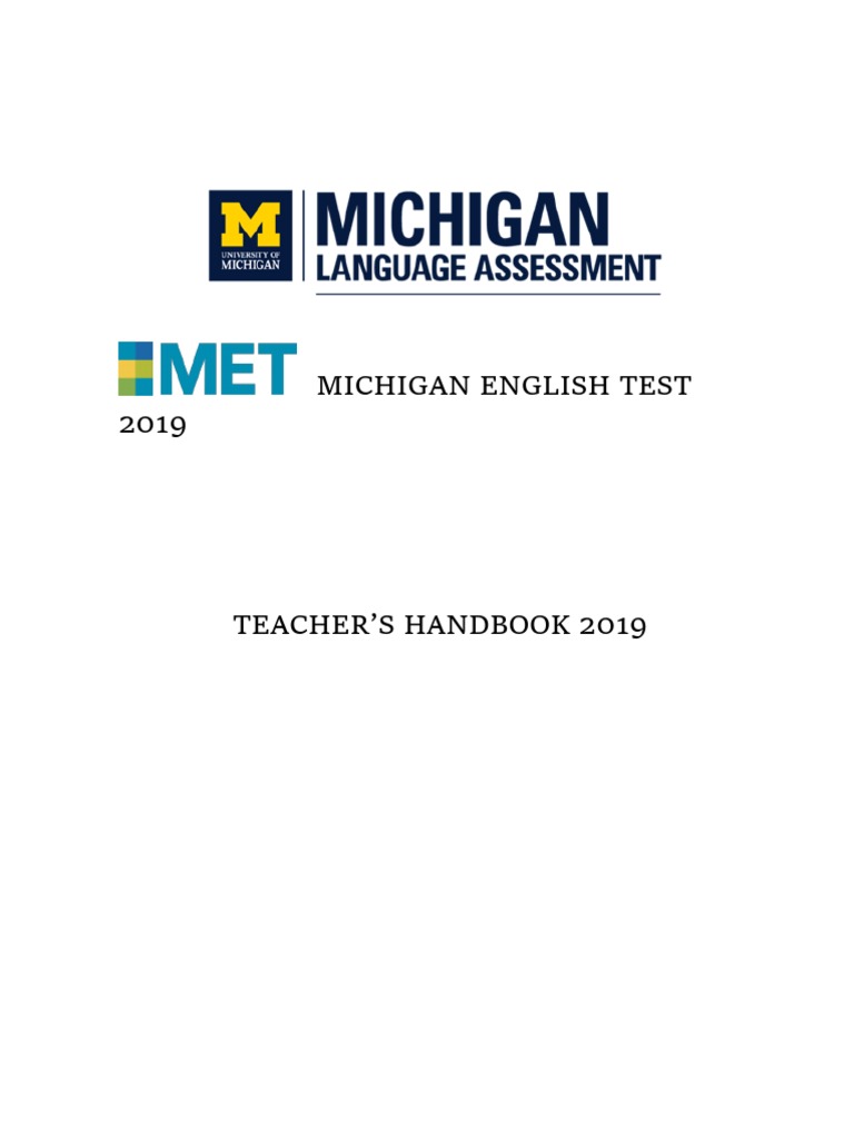 Michigan English Test Teachers Guide | PDF | Test (Assessment ...