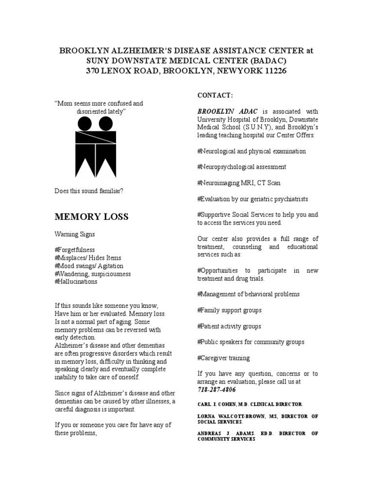 BADAC Flyer | PDF | Alzheimer's Disease | Dementia