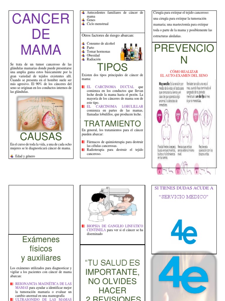Cancer de Mama Triptico Final | PDF | Cáncer de mama | Pecho