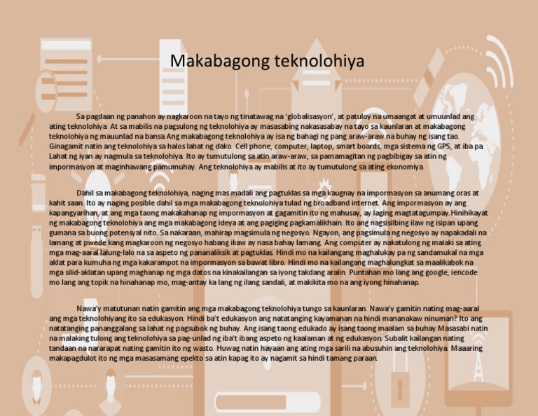 Makabagong Teknolohiya | PDF