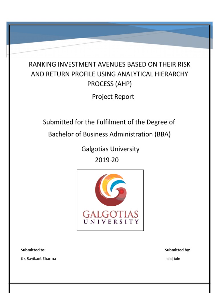 Jalaj Jain Project Report | PDF | Market Liquidity | Investing