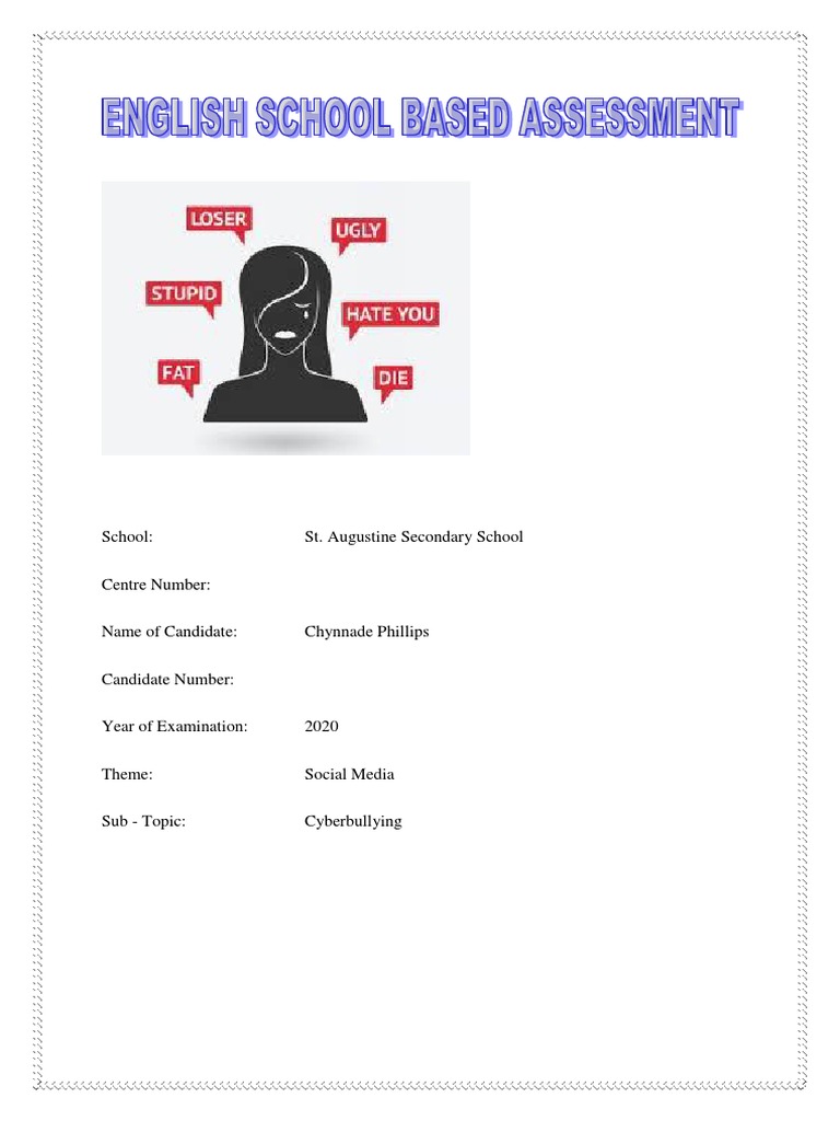 English SBA.docx | Cyberbullying | Bullying