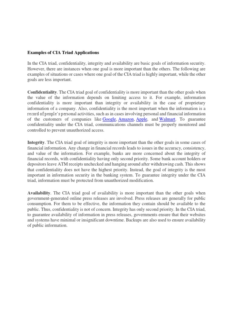 Examples of CIA | PDF