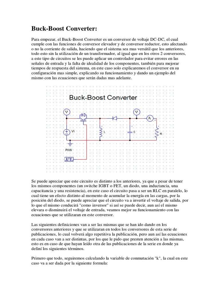 Convertidor Buck Boost | PDF | Inductor | Red eléctrica