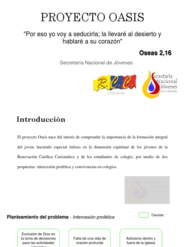 Proyecto Oasis Jóvenes | PDF | Oración | Dios