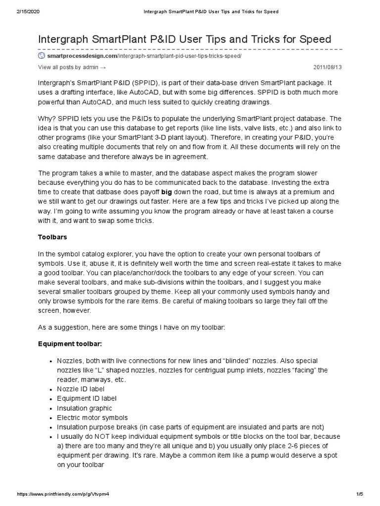 Intergraph SmartPlant P&ID User Tips and Tricks For Speed | Download Free PDF | Valve ...