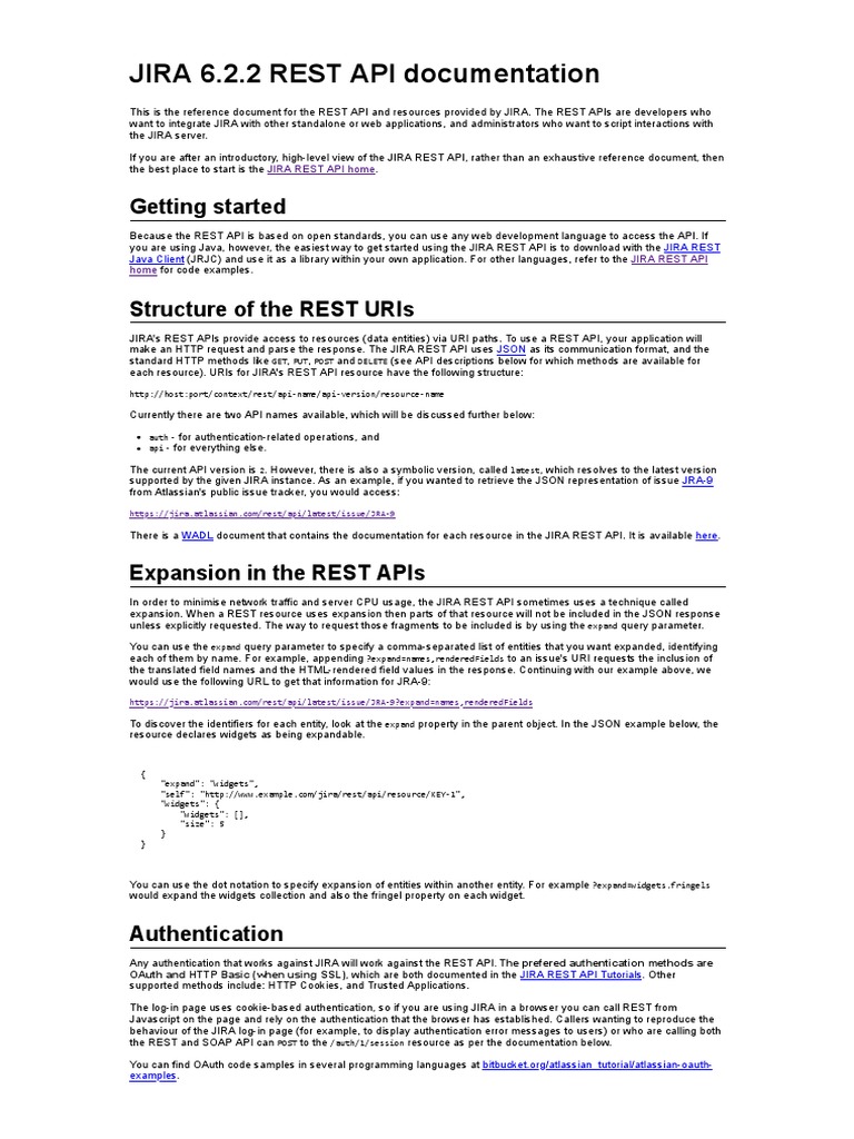 Jira PDF | PDF | Representational State Transfer | Json