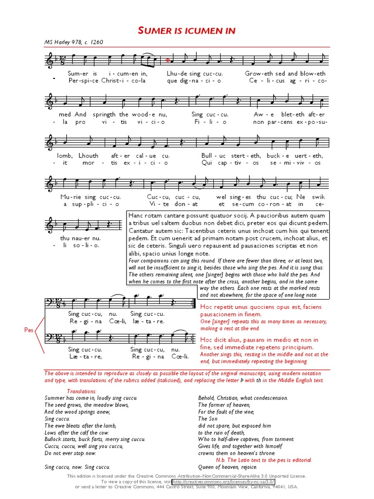 Sumer Is Icumen in Original Version | PDF