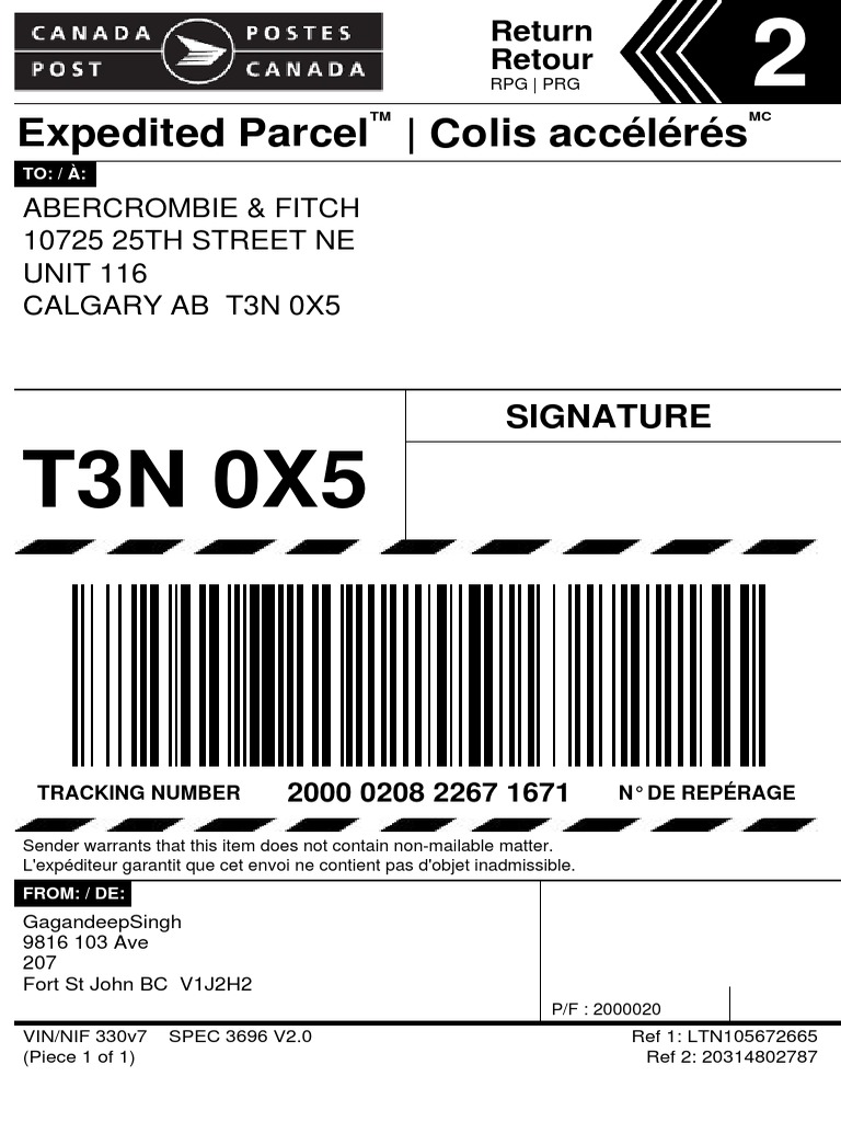Expedited Parcel Tracking Number 2000 0208 2267 1671 | PDF