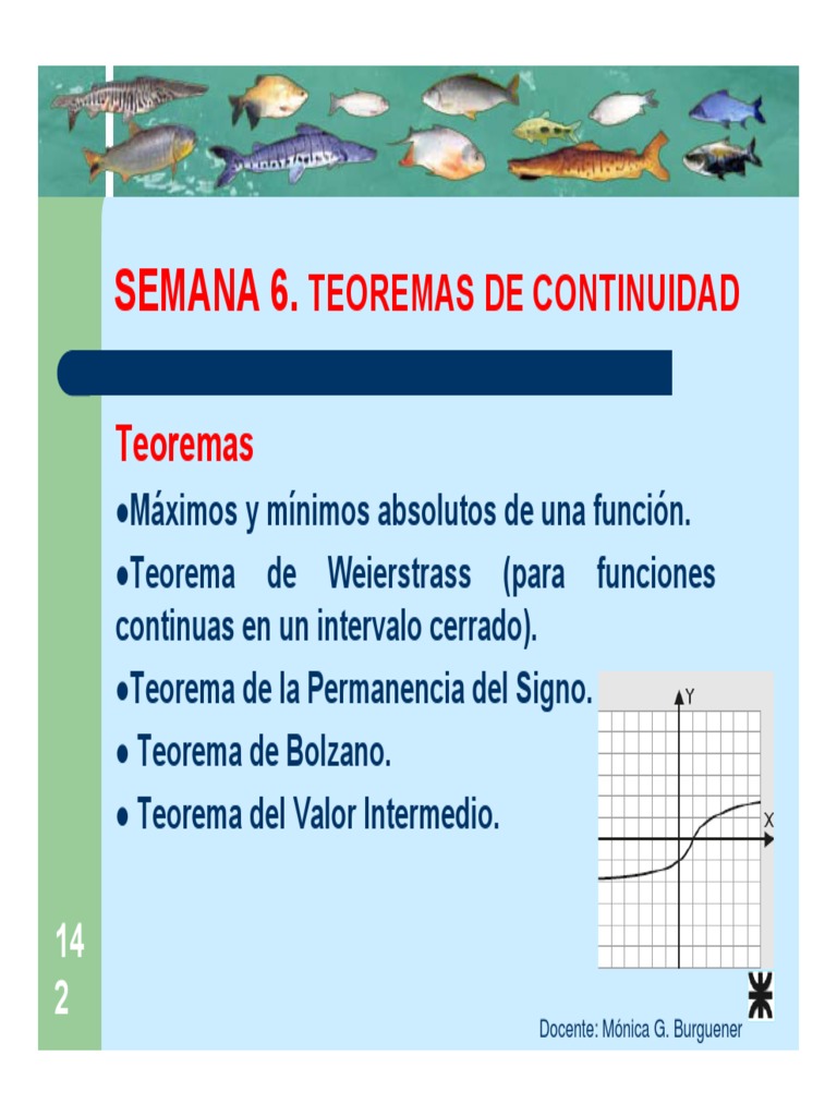 Continuidad y teoremas fundamentales | PDF | Función continua | Función ...