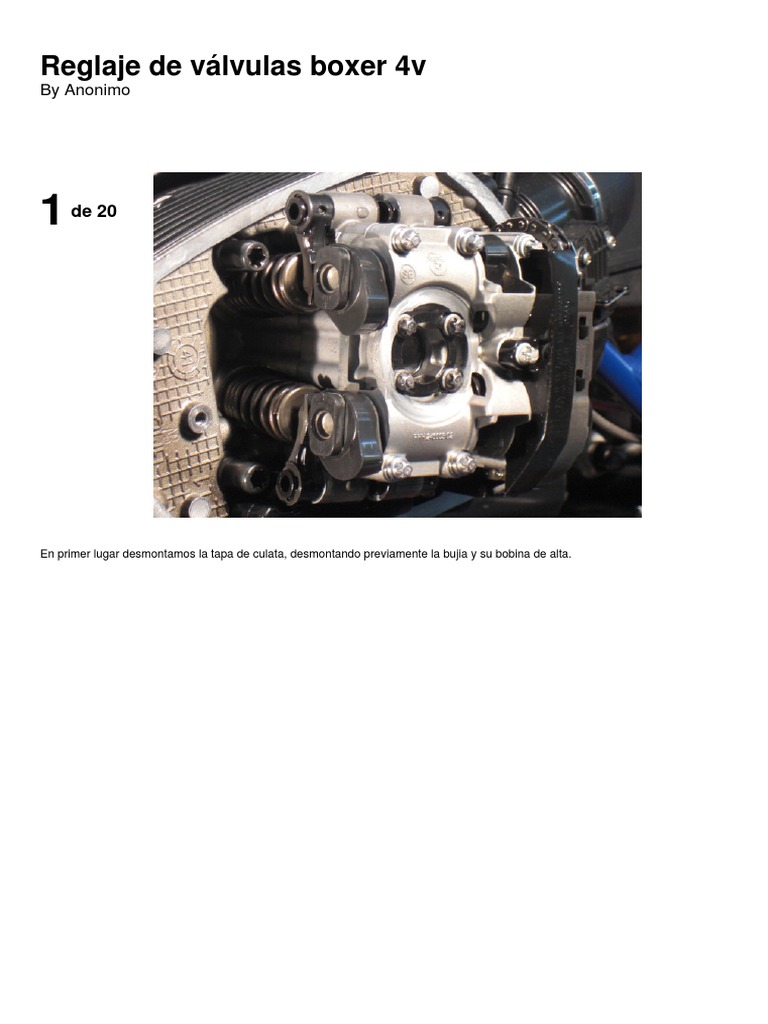 Reglaje Valvulas Motor Boxer 4v | PDF