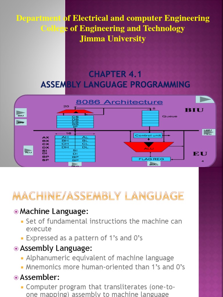 Chapter 4.1 Introduction To Assembly Language | PDF | Assembly Language ...