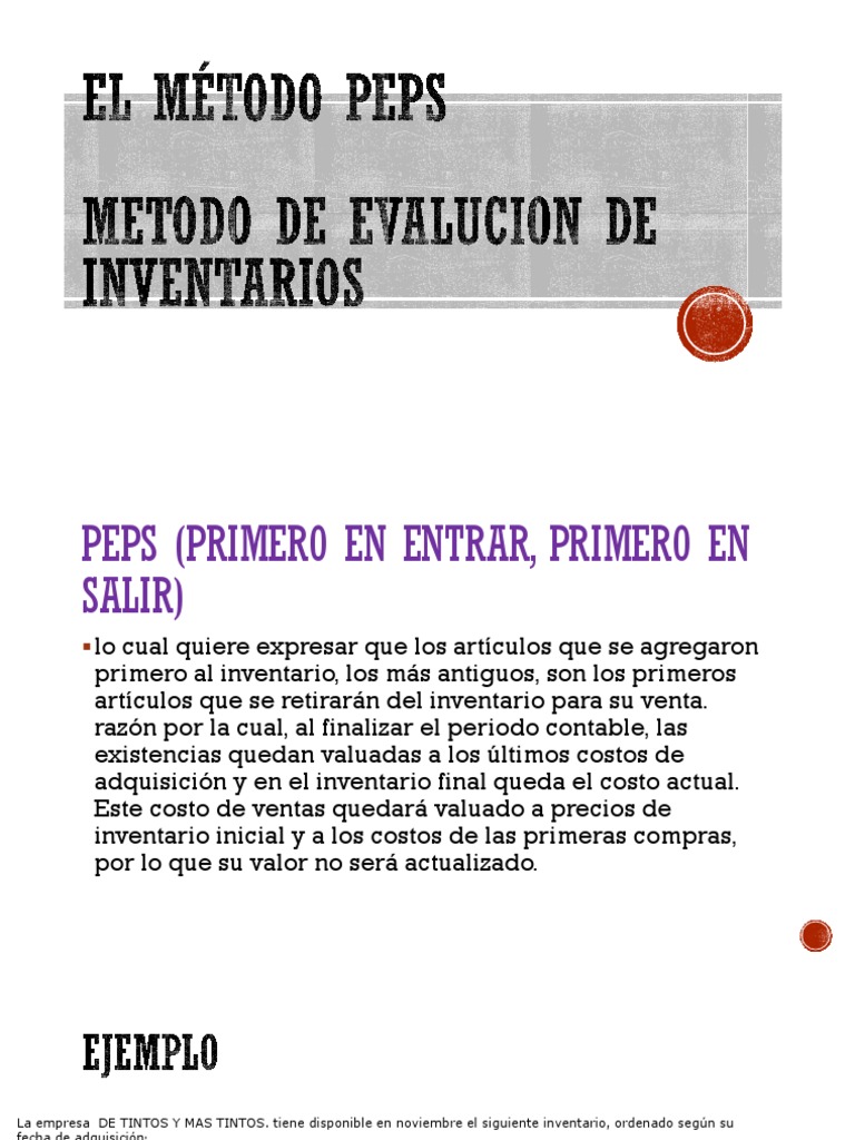 Ventajas y desventajas del método PEPS | PDF | Inventario | Precios