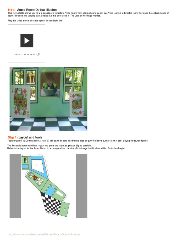 Ames Room Optical Illusion PDF | PDF | Page Layout
