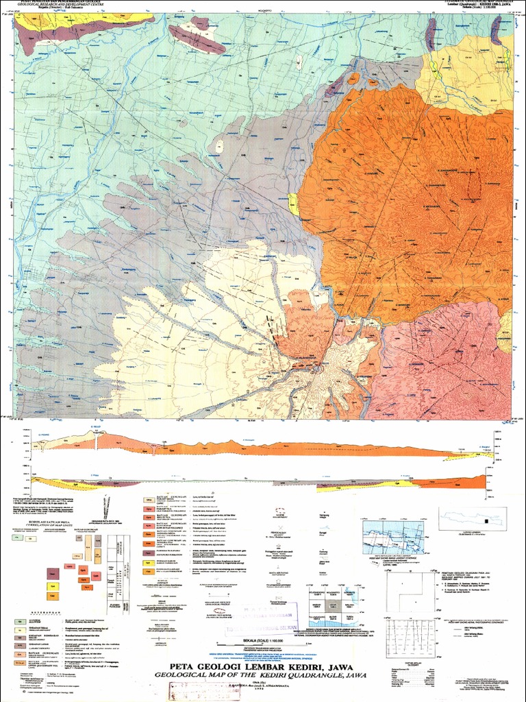 Peta Geologi Lembar Kediri, Jawa | PDF
