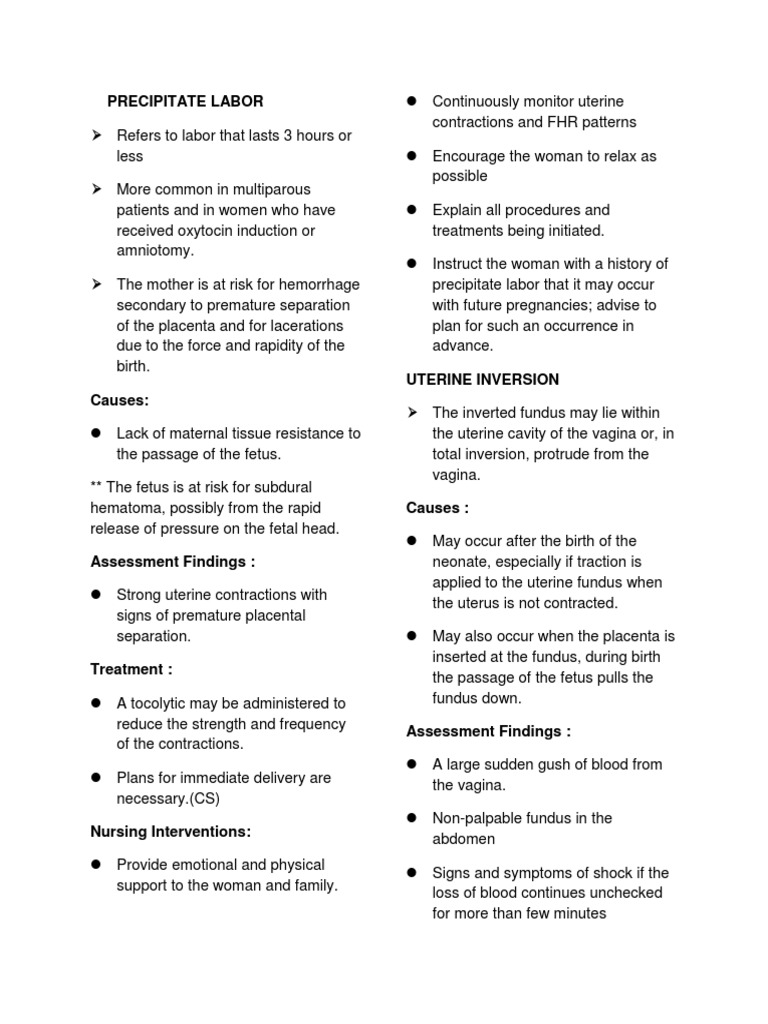 Precipitate Labor | PDF | Uterus | Childbirth