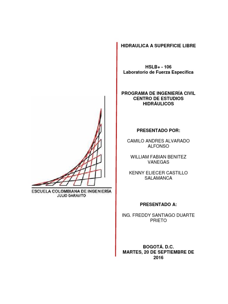 Fuerza Específica en Canales Hidráulicos | PDF | Impulso | Fuerza