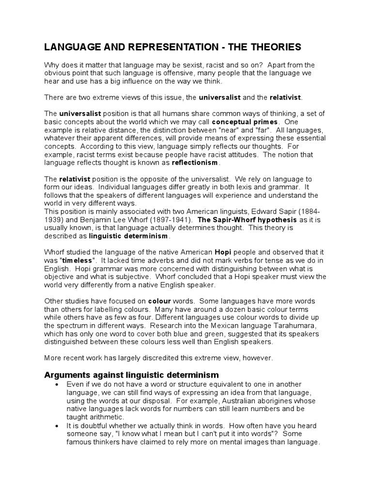 Language and Representation | PDF | Cognition | Cognitive Science