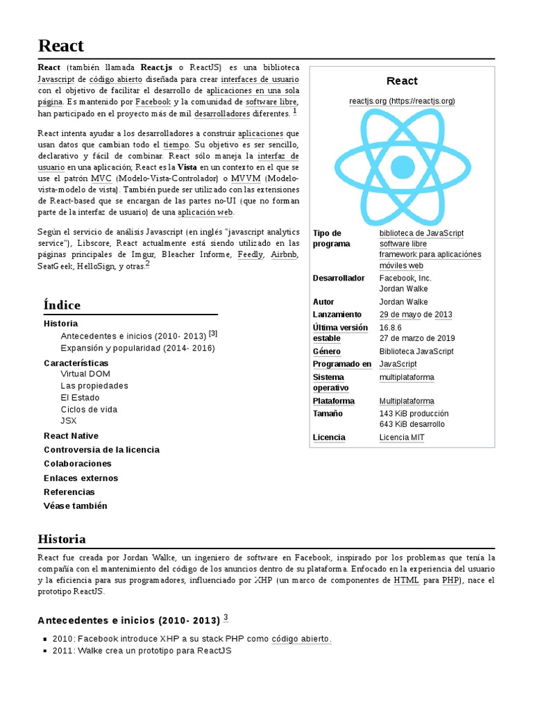 React | Descargar gratis PDF | Áreas de informática | ciberespacio