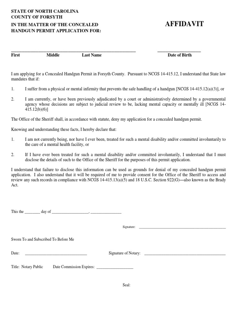 CHP Mental Health Affidavit | PDF