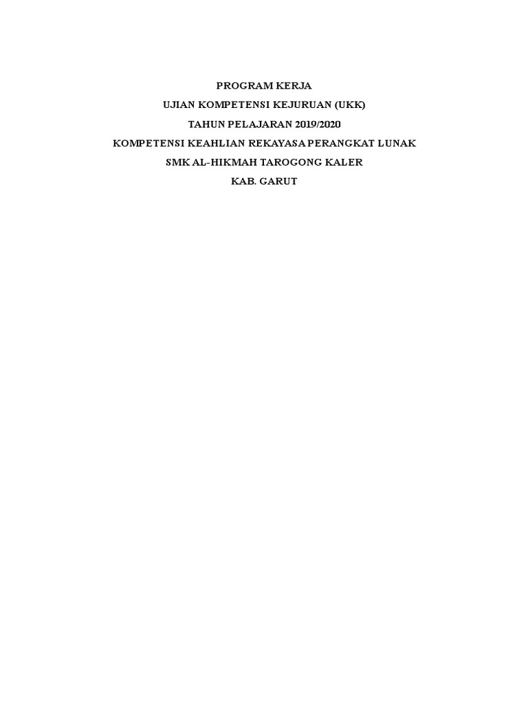 Program-Kerja-Ujikom 2020 | PDF