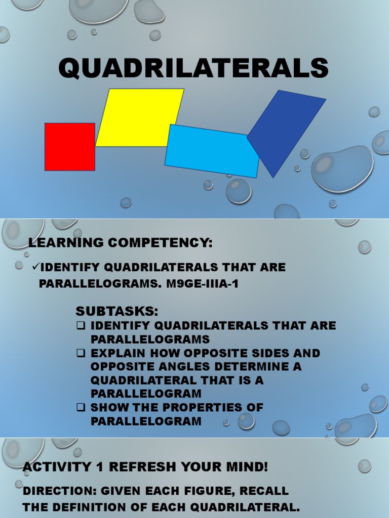 QUADRILATERALS | PDF | Rectangle | Euclidean Plane Geometry