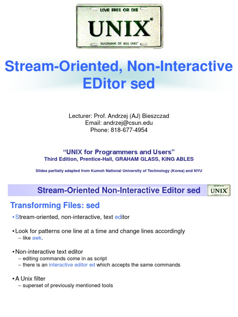 Sed | PDF | Computer Programming | Computer Engineering