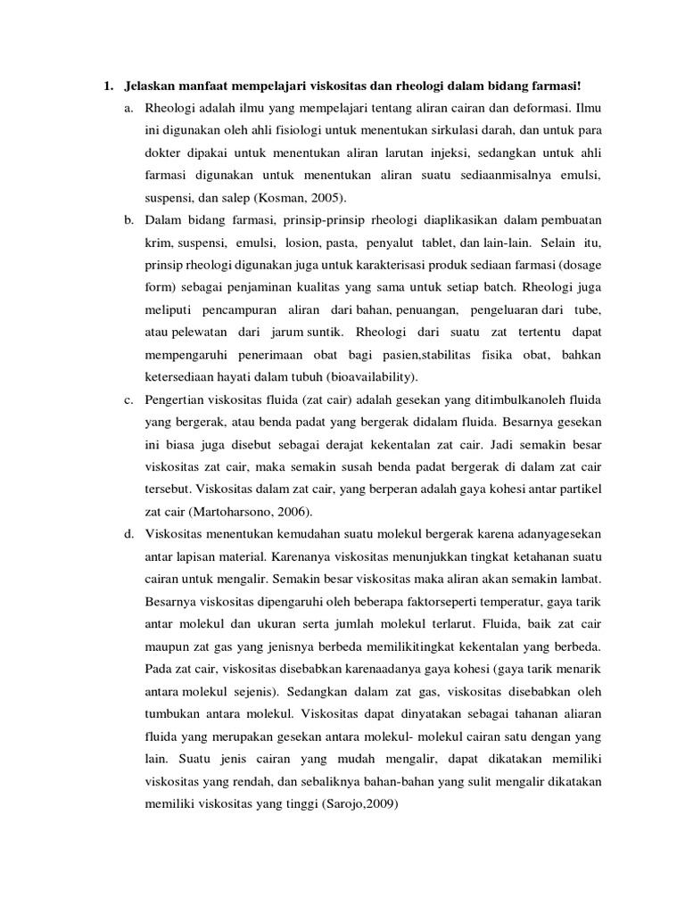 Soal Dan Jawaban Modul Viskositas | PDF