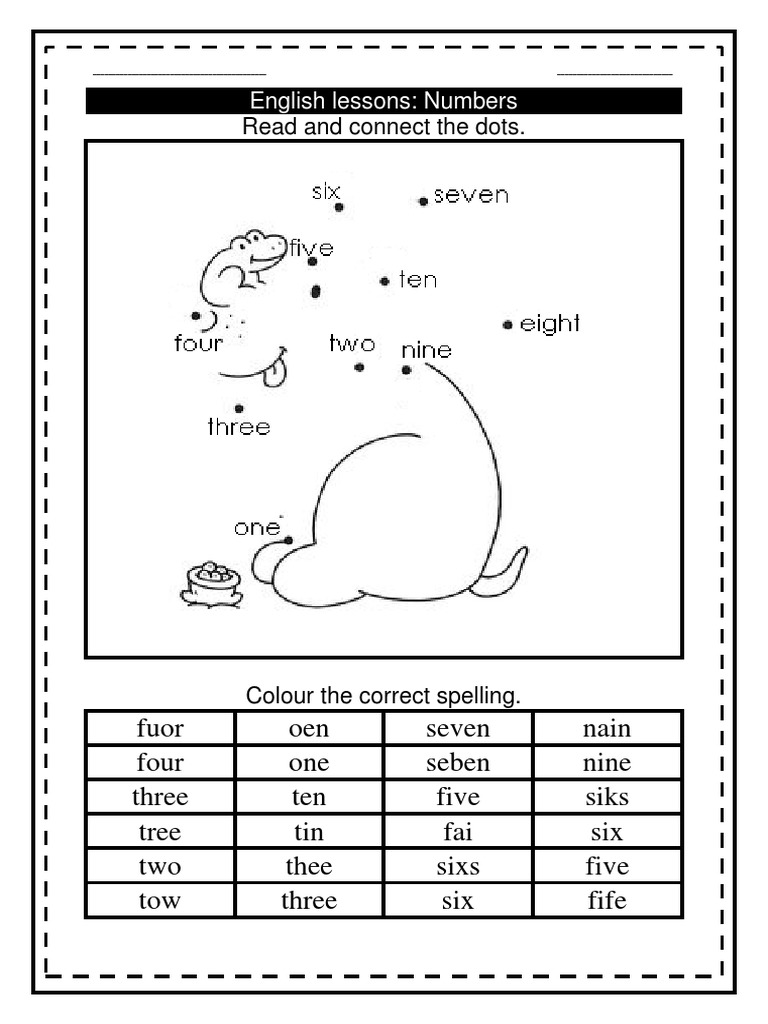 Numbers Connect The Dot, Colour | PDF