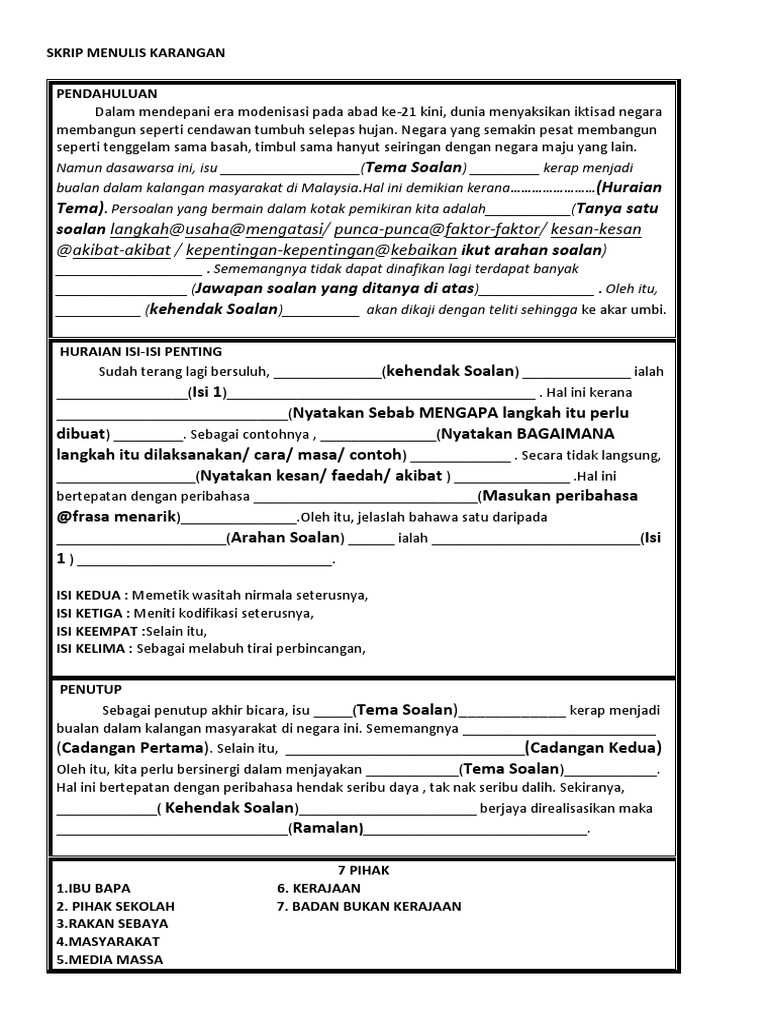 Skrip Menulis Karangan | PDF