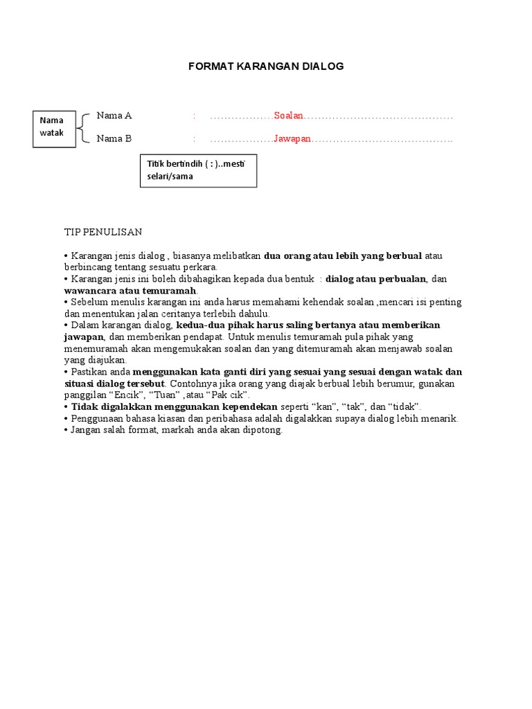 Format Karangan Dialog | PDF
