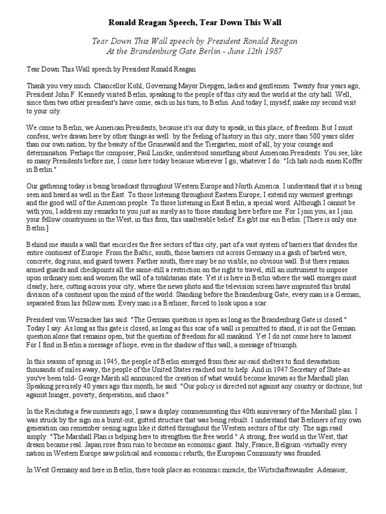 Ronald Reagan Speech | PDF | Soviet Union | World Politics