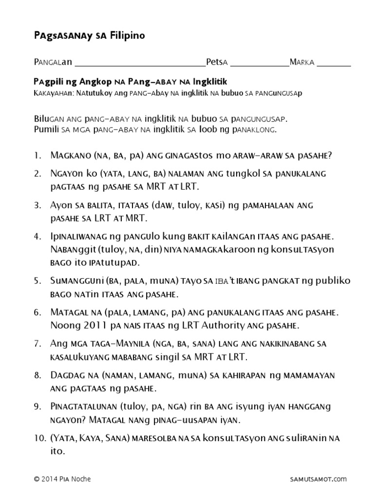 Ingklitik Part2 | PDF