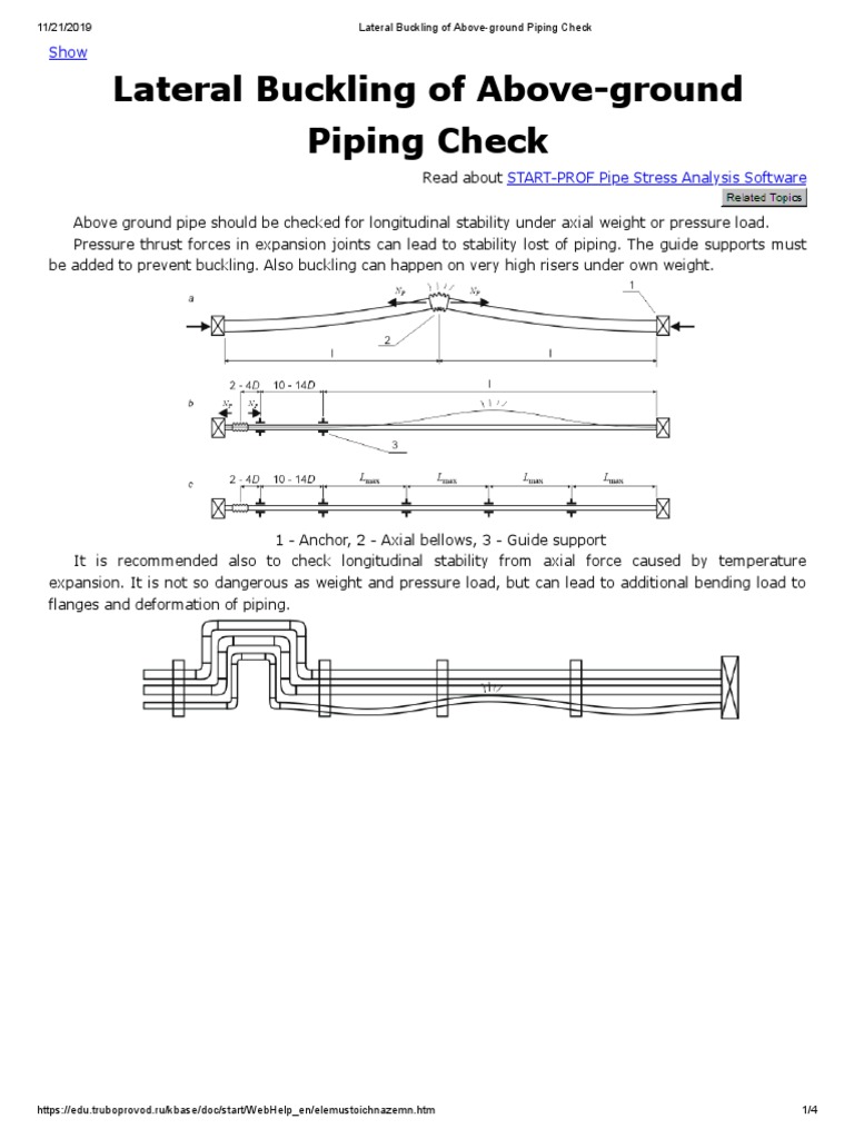 Lateral Buckling of Above-Ground Piping Check | PDF | Buckling ...