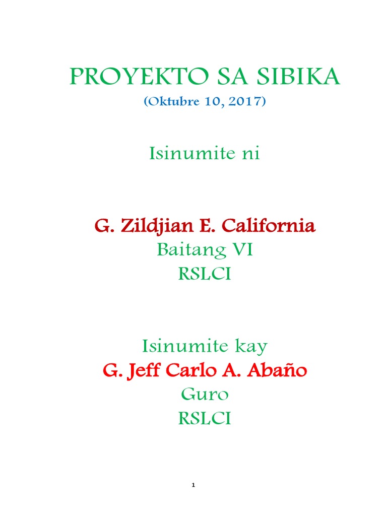 10.10.17 Sibika Project | PDF