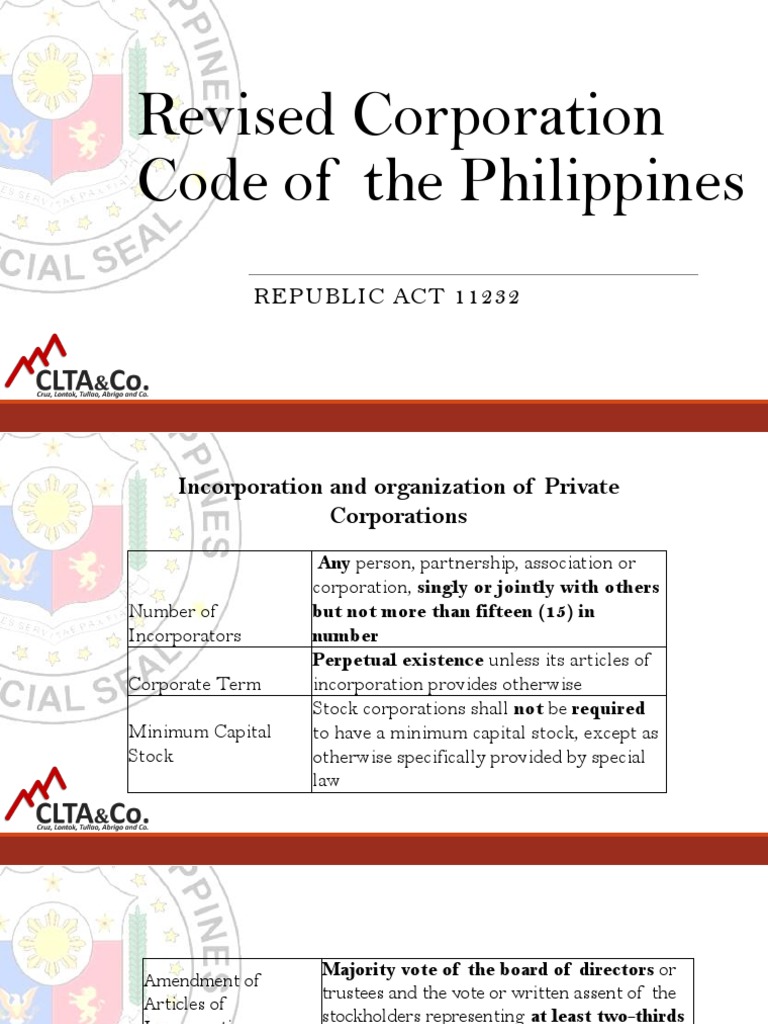Revised Corp Code | PDF | Stocks | Board Of Directors