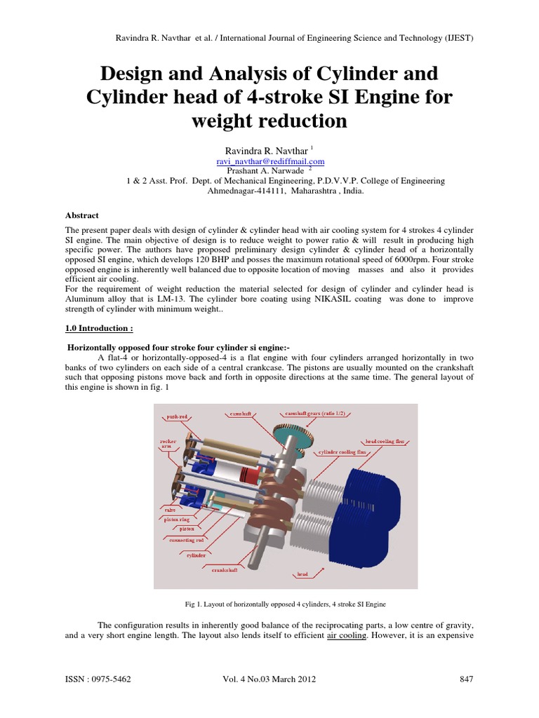 Design and Analysis of Cylinder and Cylinder Head of 4-Stroke SI Engine ...