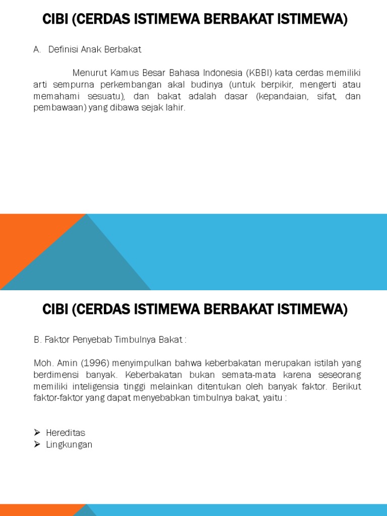 Cibi (Cerdas Istimewa Berbakat Istimewa) | PDF