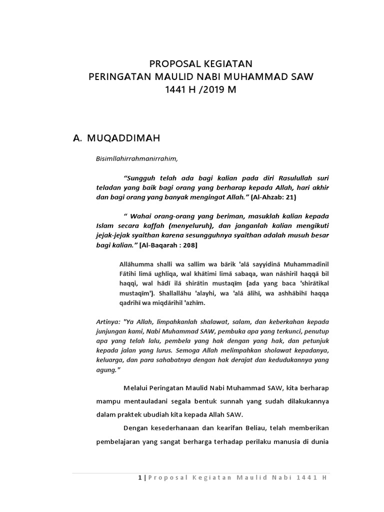 Proposal Maulid Nabi | PDF