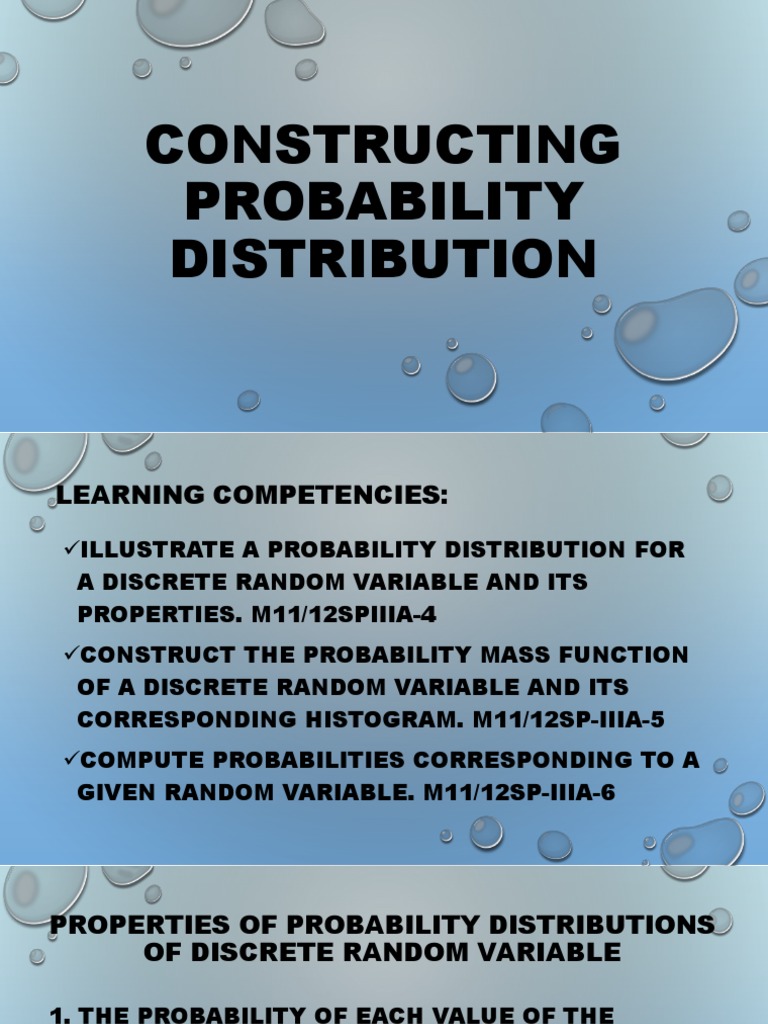 Constructing Probability Distribution | PDF | Probability Distribution | Random Variable