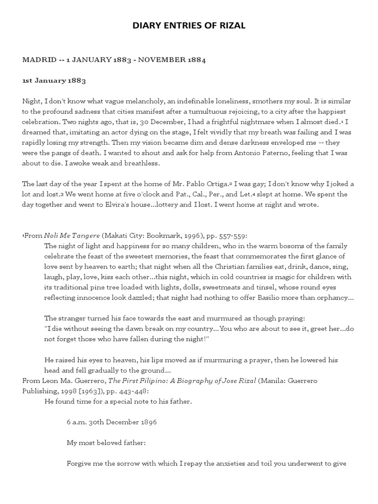 Diary Entries of Rizal | PDF | Suez Canal | Nature