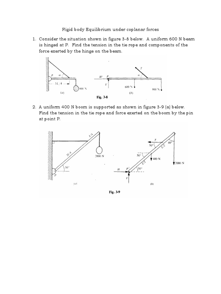 Rigid Body Equilibrium Under Coplanar Forces | PDF | Science & Mathematics