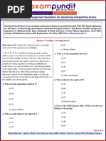 Easy Seating Arrangement Questions PDF | PDF | Quiz