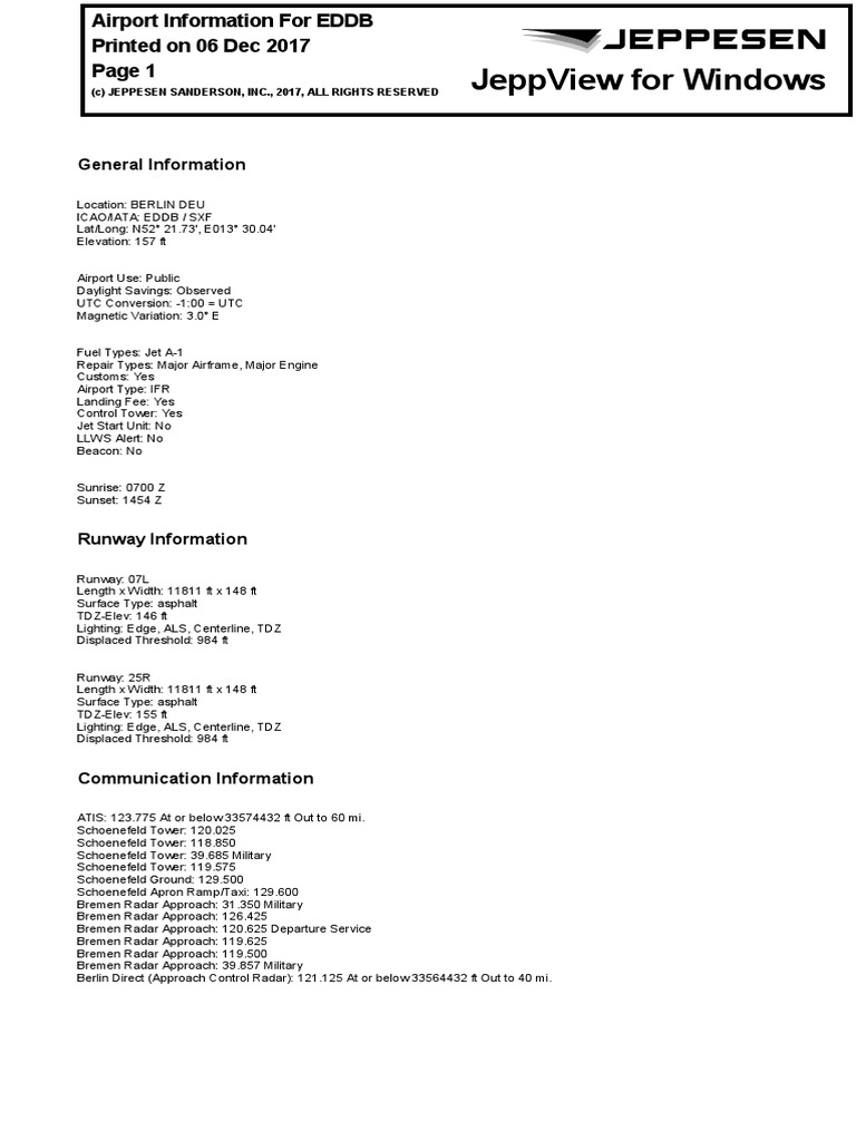 EDDB Charts | PDF | Air Traffic Control | Runway