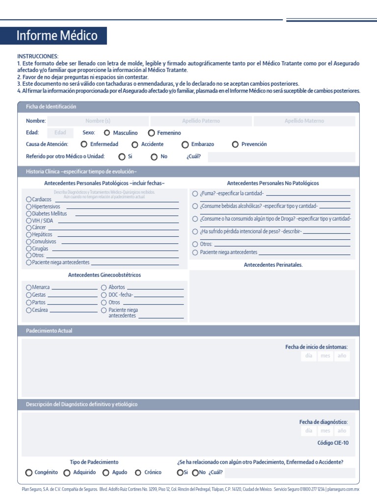Informe Médico PLAN SEGURO.pdf | Cuidado de la salud | Medicina