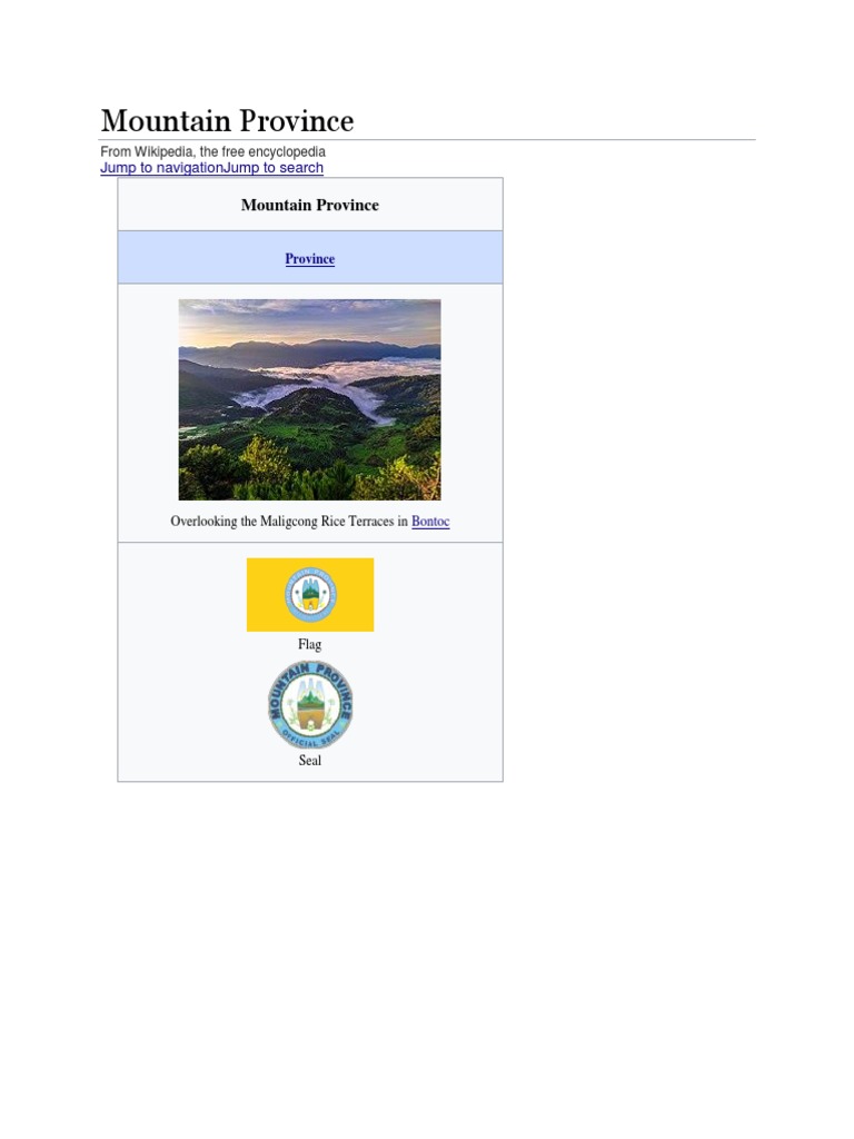 History of Mountain Province | PDF | Philippines