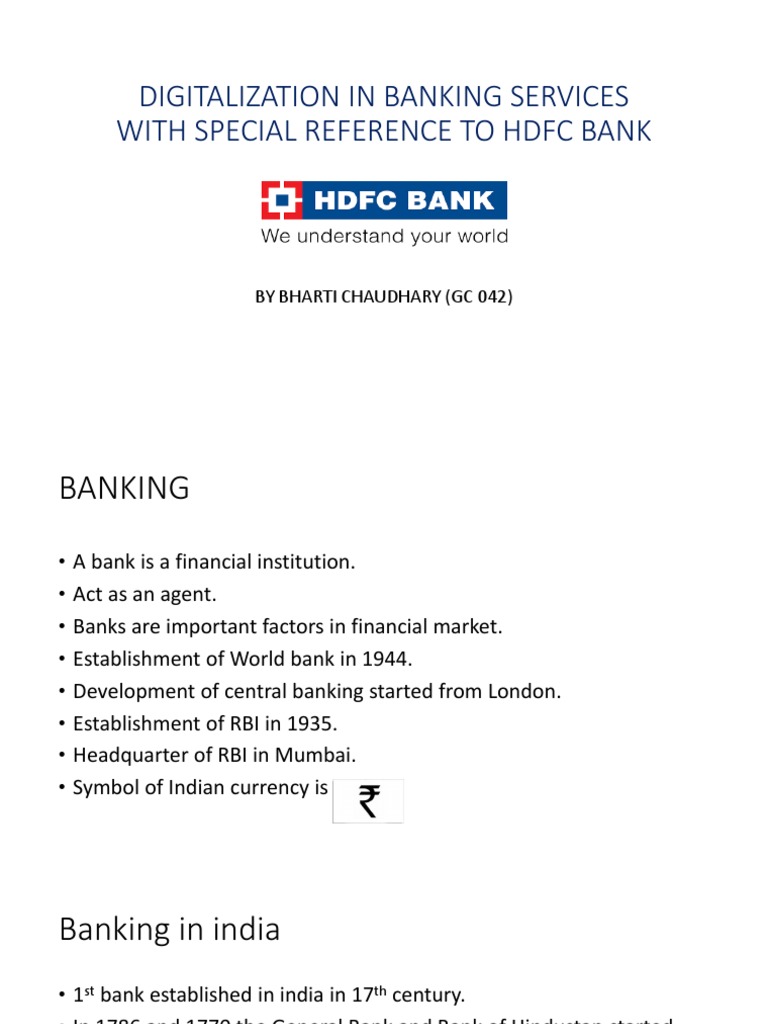 HDFC Bank | PDF | Online Banking | Banks & Banking