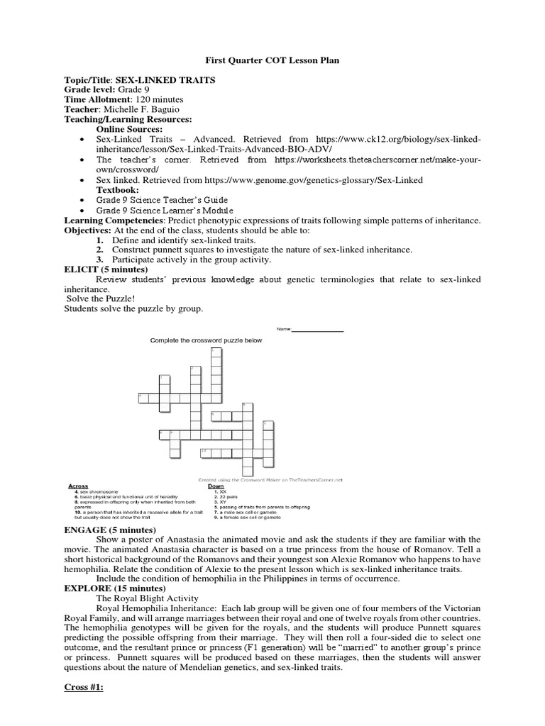 Grade 9: Understanding Sex-Linked Traits | PDF | Genetics | Biology